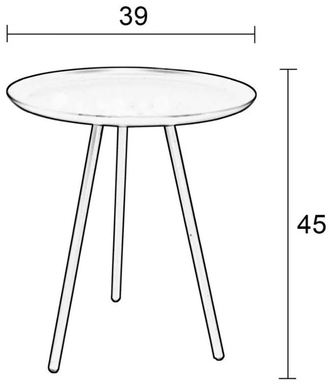 White Label Living Odkládací stolek WLL FROST O 39 cm, šedá