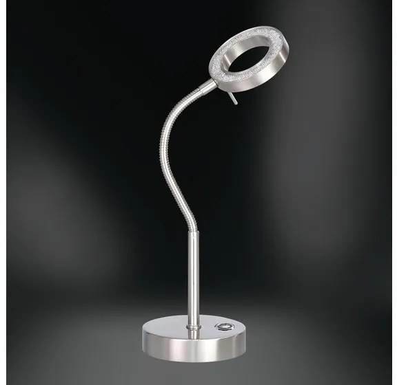 WOFI Stolní lampa Naomi 1x5W 3000K LED matný nikl / chrom WO 8008.01.54.6000