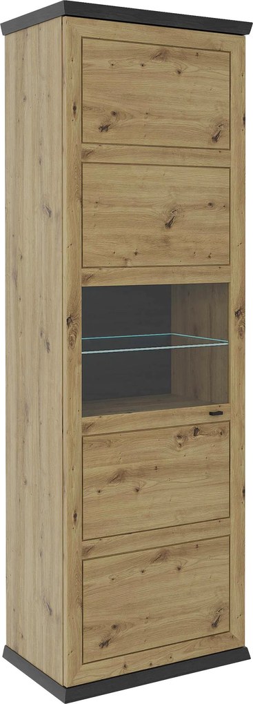 XXXLutz VITRÍNA, tmavě šedá, dub artisan, 69,6/209,4/43 cm Hom`in - Kredence a vitríny - 000003002907