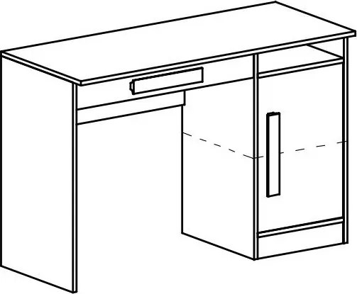 Casarredo - Komfort nábytek Dětský psací stůl GULLIWER 9 výběr barev | Vyberte si barvu úchytu:: dom-uch-modrá,barva: dom-bílá-lesk