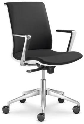 LD seating Kancelářská židle LYRA NET 214-F80-N6 BR-795-N6 pevné područky z leštěného hliníku s PU krytkou GALERIE - Čalounění LD seating LÁTKY 1 / DINO, ERA, ONE 2021