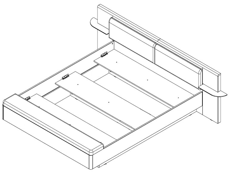 Postel Madrano 180x200 cm, s úložnou lavicí