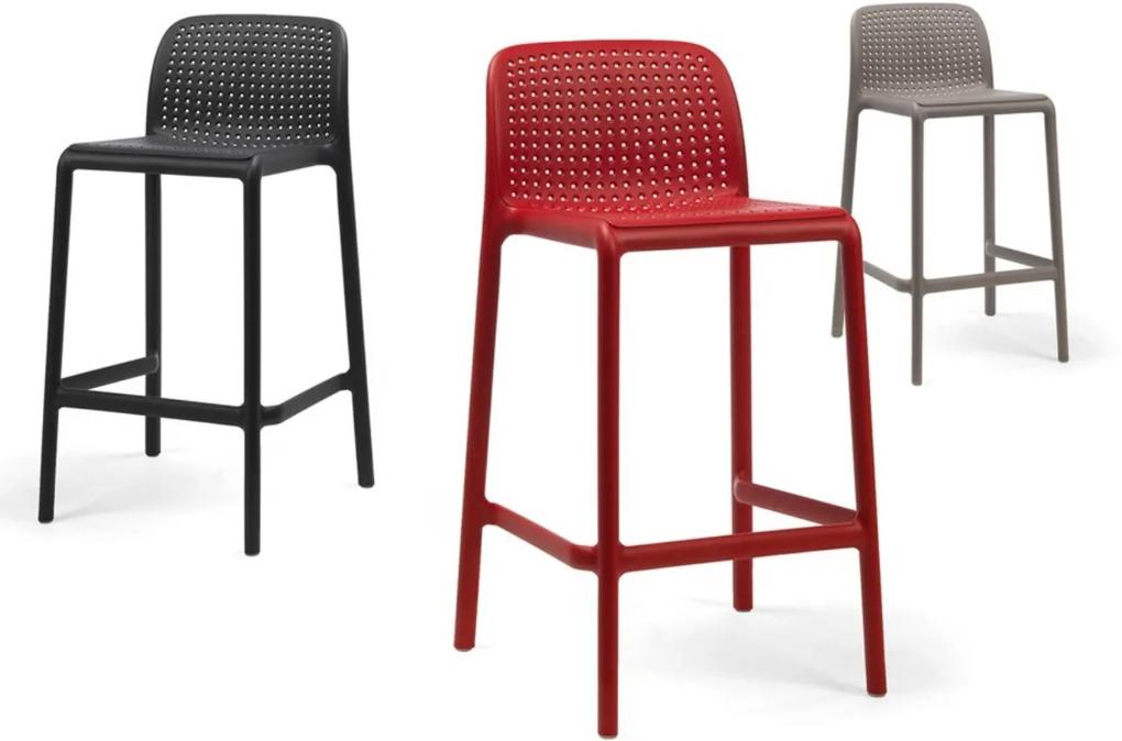 Nardi Červená plastová barová židle Lido Mini 65 cm