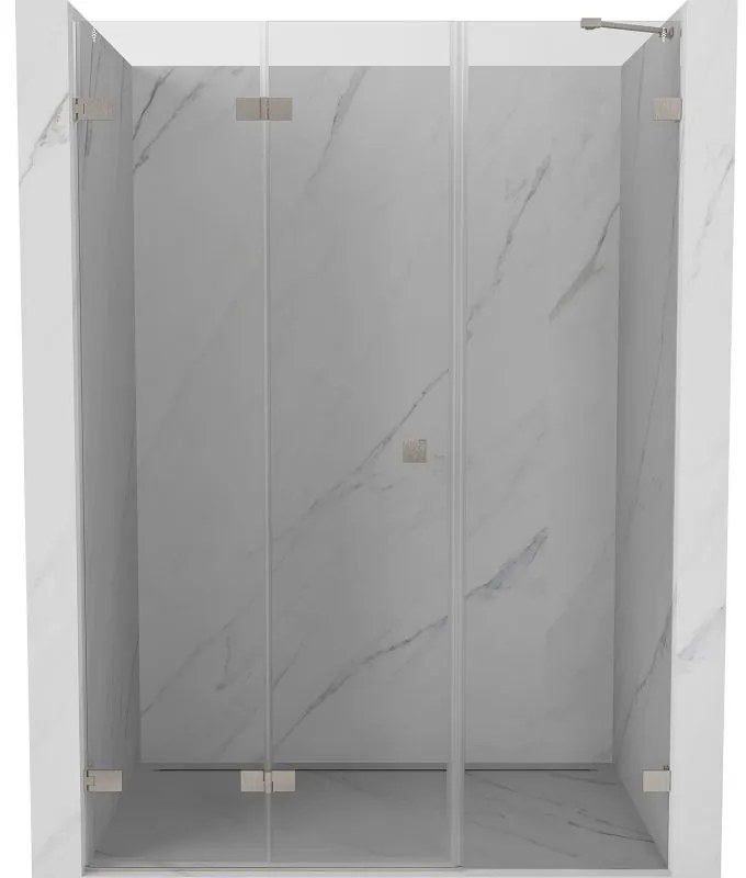 Mexen Lunar-F sprchové dveře skládací levé 110 cm, transparentní, kartáčovaný nikl - 836S-110-050-97-00-L