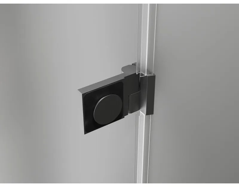 Mexen Lunar-B L sklápěcí sprchový kout levý 80 x 80 cm, čiré sklo, broušený grafit, 832L-080-080-66-00-L