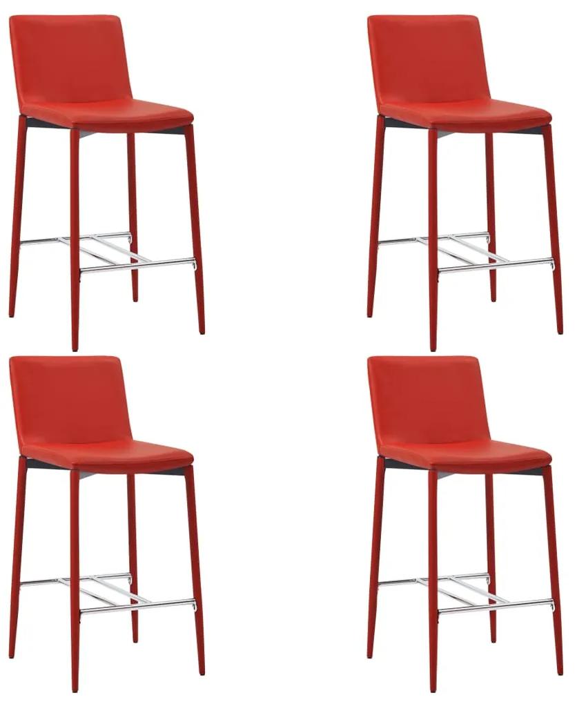 279677 vidaXL Barové stoličky 4 ks červené umělá kůže