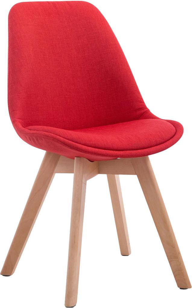 Židle Borne V2 látka, dřevené nohy natura Barva  Červená