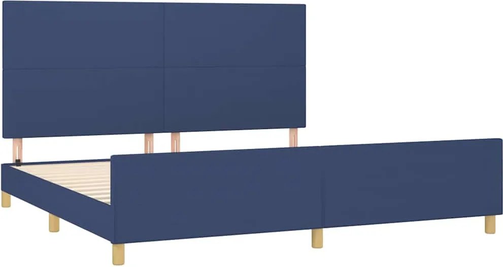 Rám postele bez matrace modrý 200 x 200 cm textil 3124925