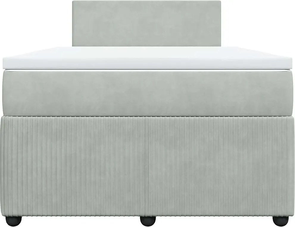 Box spring postel s matrací světle šedá 120x190 cm samet 3287680