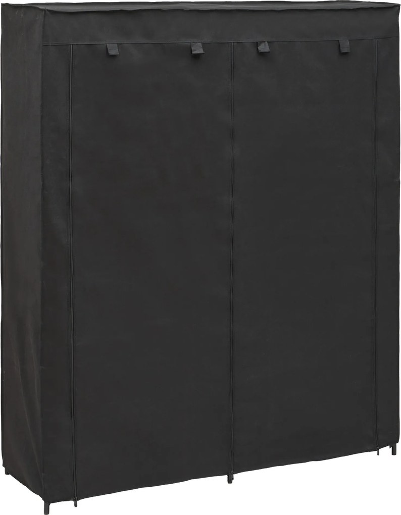 Textilní šatní skříň DRESSY dvojitá, 140 x 45 x 165 cm - černý