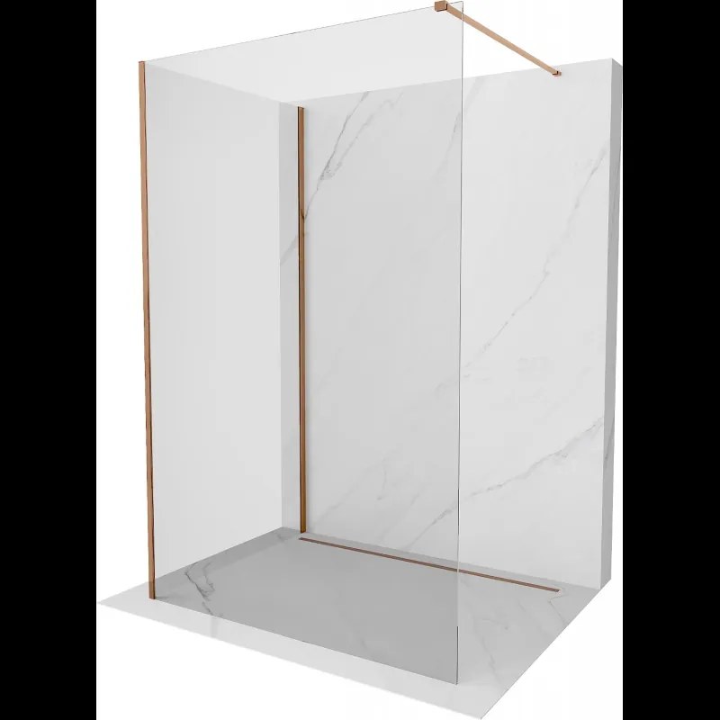 Mexen Kioto sprchová stěna Walk-in 90 x 70 cm, transparentní, růžové zlato - 800-090-212-60-00-070