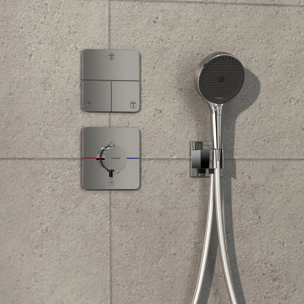 Hansgrohe ShowerSelect Comfort Q, termostat pod omítku pro 1 spotřebič a další výtok, chromová, HAN-15589000