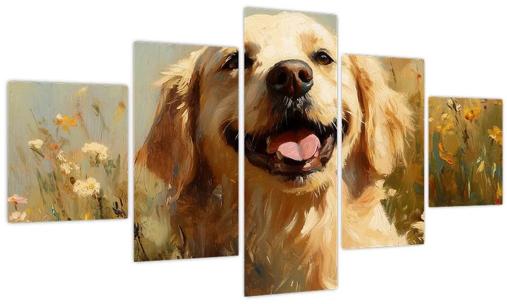 Obraz - Šťastný psík (125x70 cm)