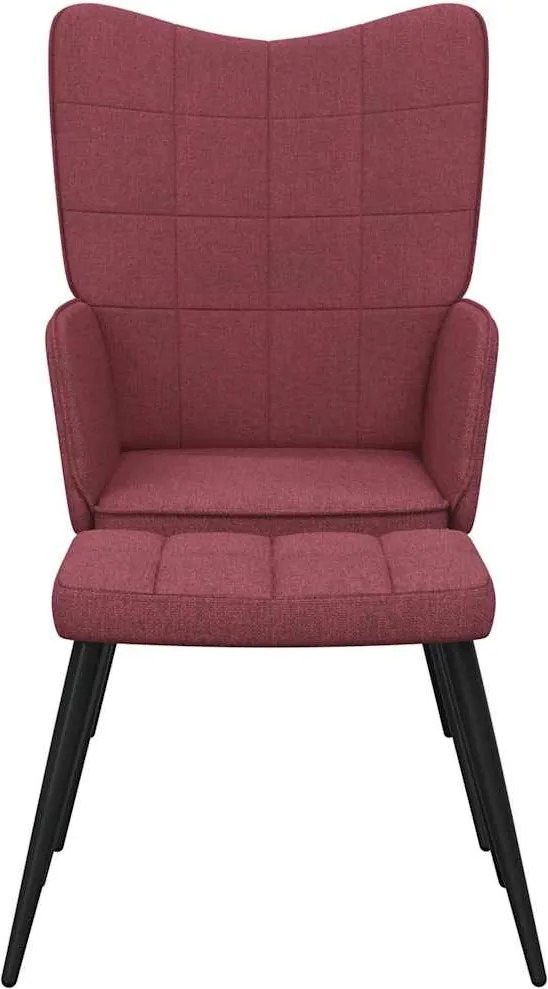 Relaxační židle se stoličkou vínová textil 327960