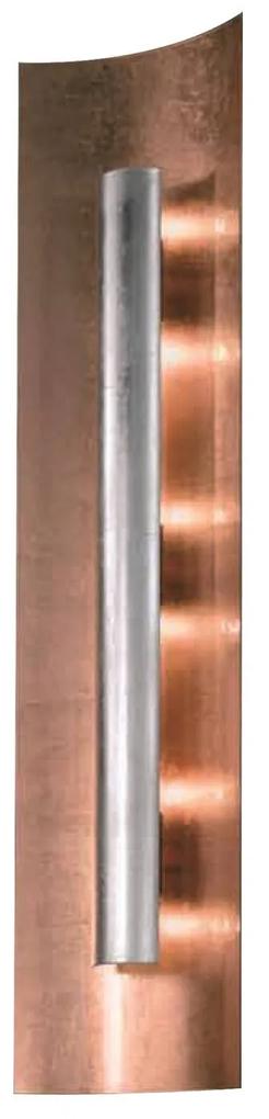 Nástěnné svítidlo Aura měděné stínidlo stříbrné, výška 30 cm