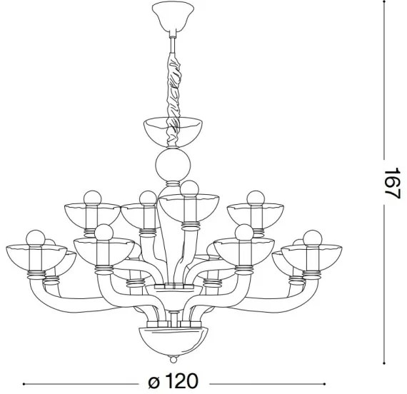 Ideal Lux - Lustr na řetězu CASANOVA 16xE14/40W/230V pr. 120 cm bílá