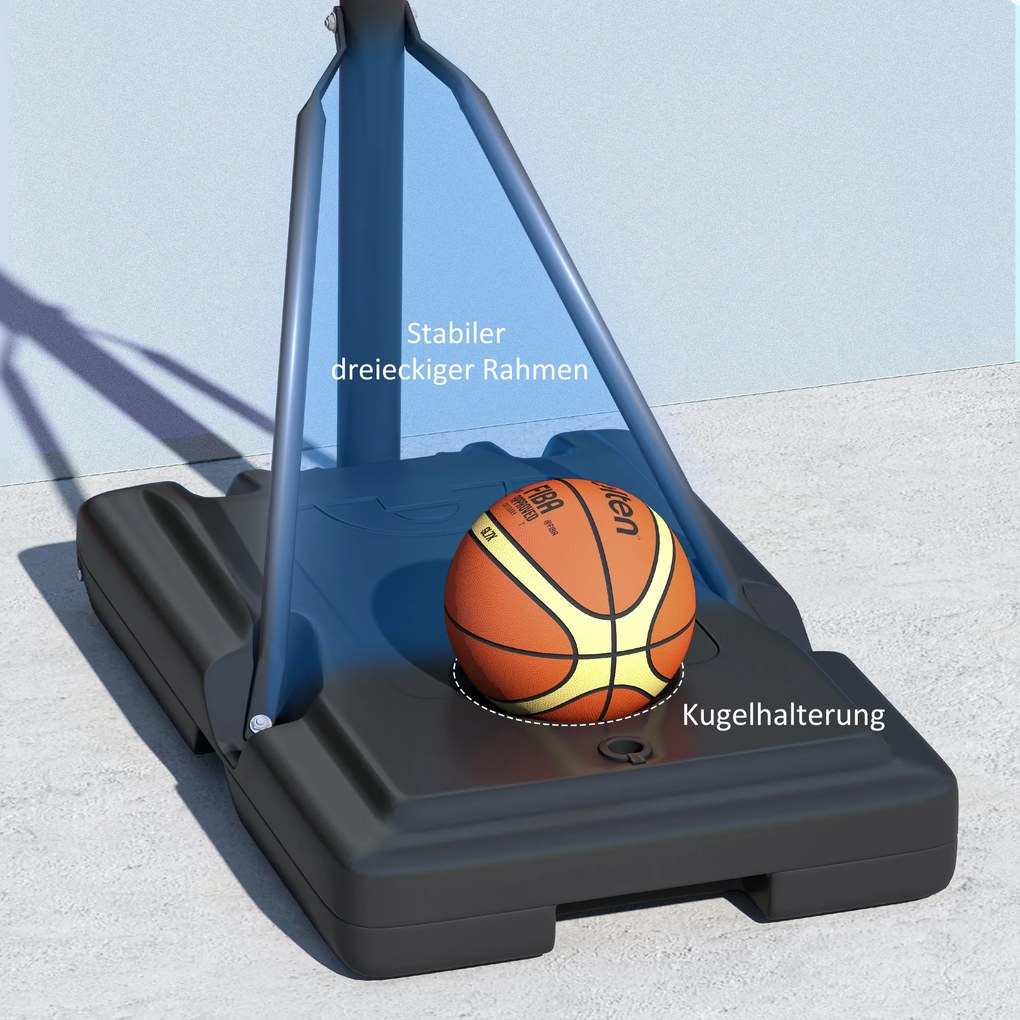 SPORTNOW Mobilní Basketballový Koš, Nastavitelná Výška Koše 230-305 cm, Stojan na Basketbal s 110 x 75 cm nerozbitnou zadní deskou na kolech, pružino…