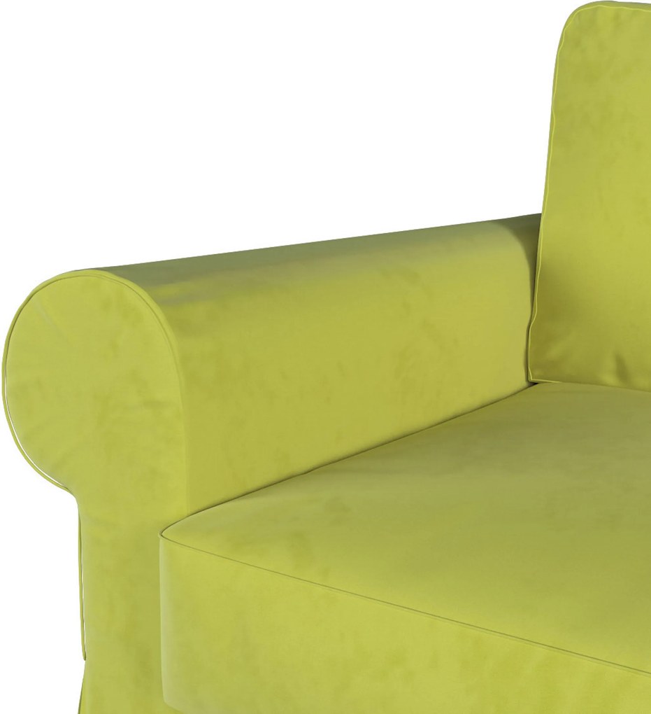Potah na pohovku IKEA Backabro rozkládací se šezlongem barva zelená látka lesklé, sametová