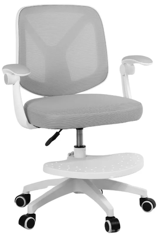 Dětská otočná židle Neoseat JUNI 010 s podnoží — látka, šedá
