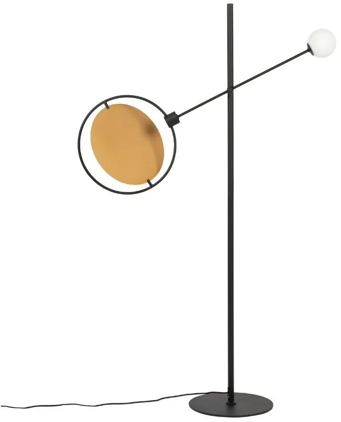 OnaDnes -20% Černo zlatá kovová stojací lampa ZUIVER SIRIUS 141 cm