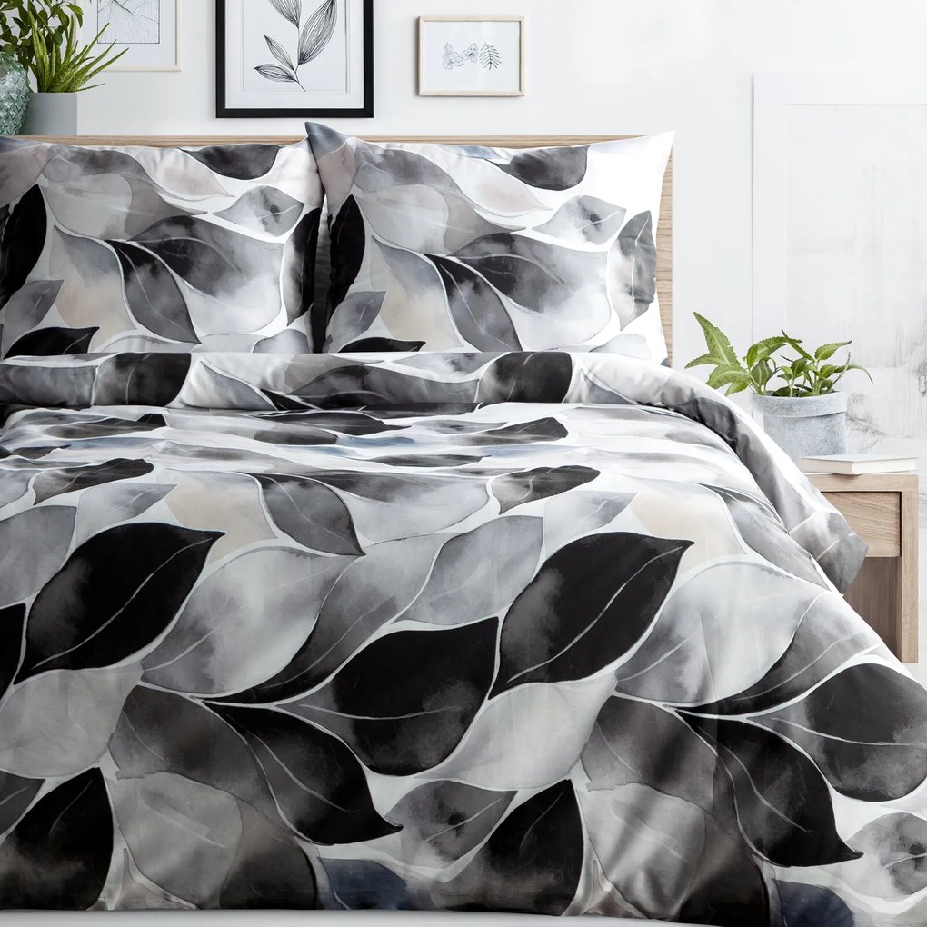 SATÉNOVÉ POVLEČENÍ SPRING75 200X220 CM, 2 KS 70X80 CM LISTY