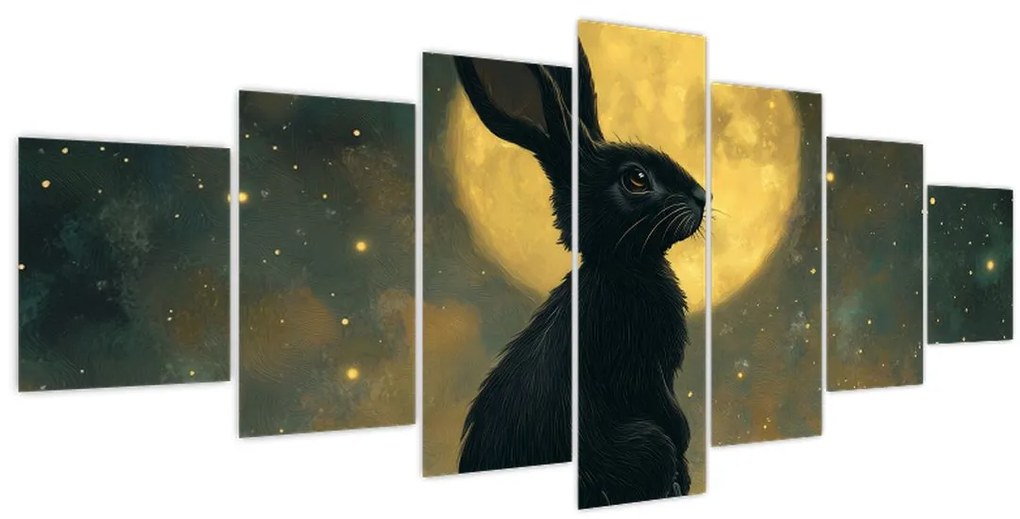 Obraz - Zajíc s měsícem (210x100 cm)