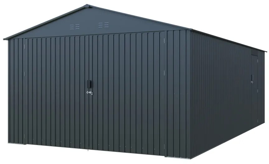 Riwall PRO RMCG 20x13 Anthracite kovová garáž 3,8 x 6 m se sedlovou střechou Antracit