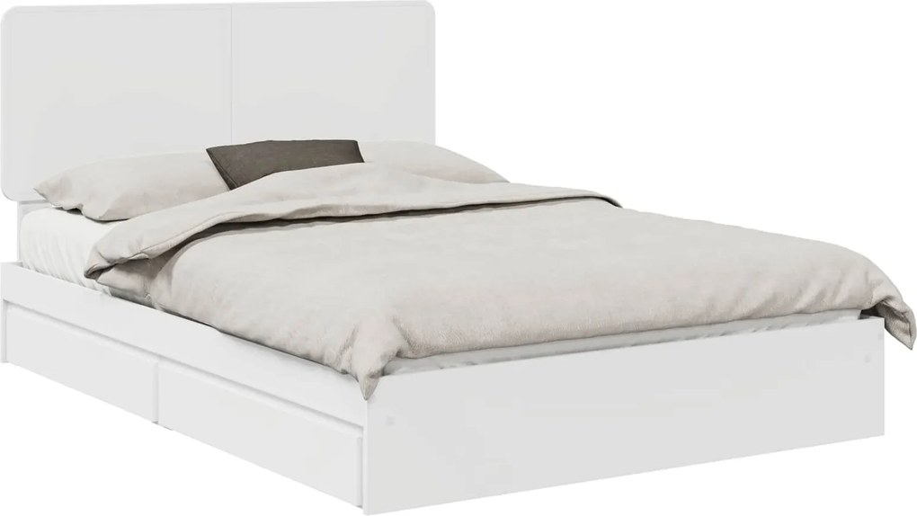 Postel s úložným prostorem Bílá 160 x 200 cm Kompozitní dřevo 3412665