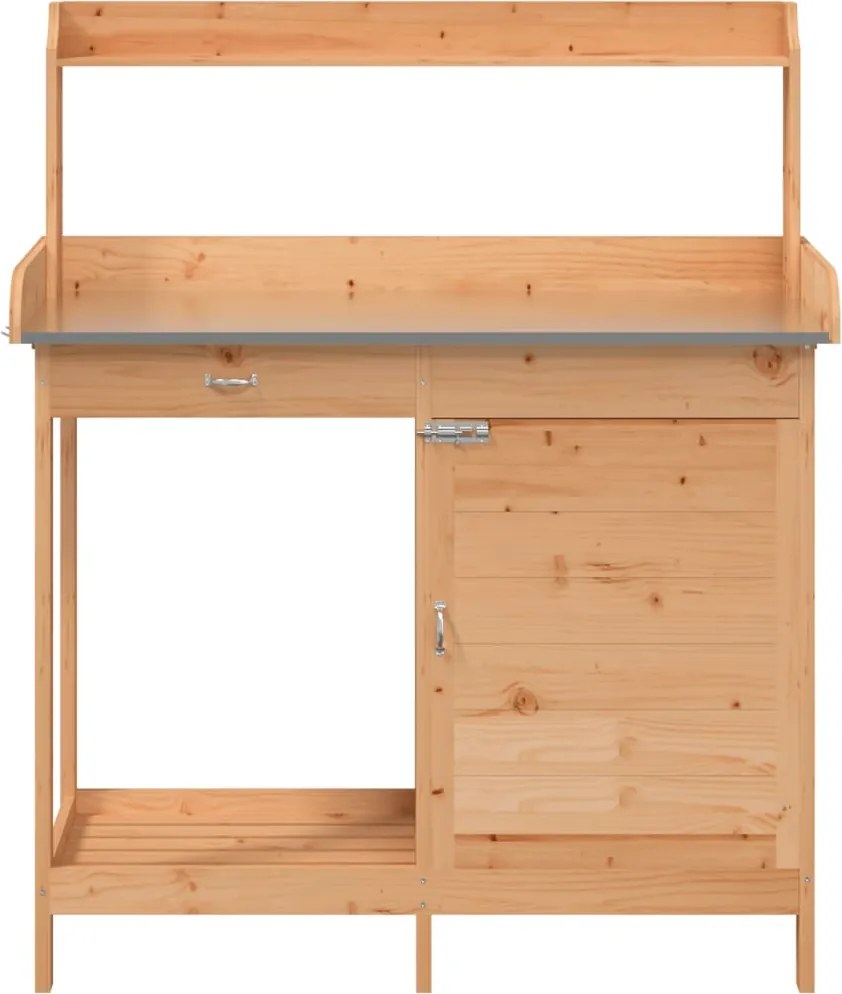 Přesazovací stůl se skříňkou hnědý 110,5x45x124,5cm masiv jedle 156344