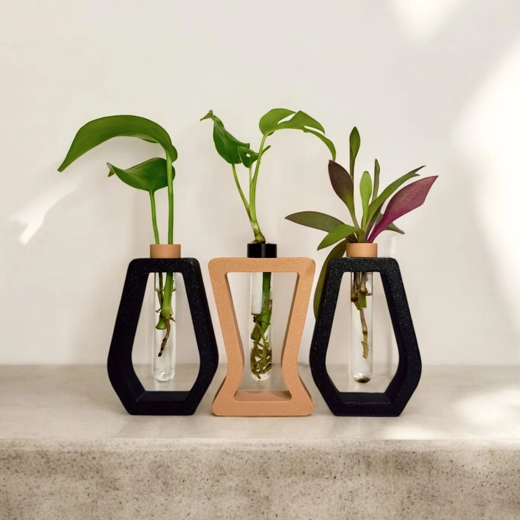 Plantbee Set váz na množení rostlin Vesea malá černá + terakotová