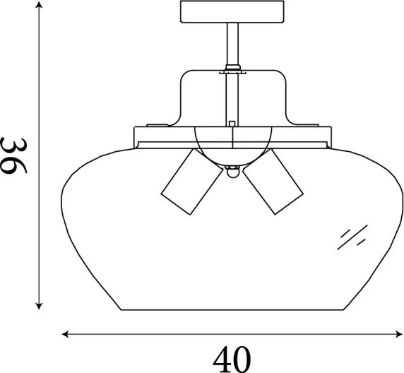 Searchlight 8973-3BZ Stropní lustr BOULE BRONZ čiré sklo