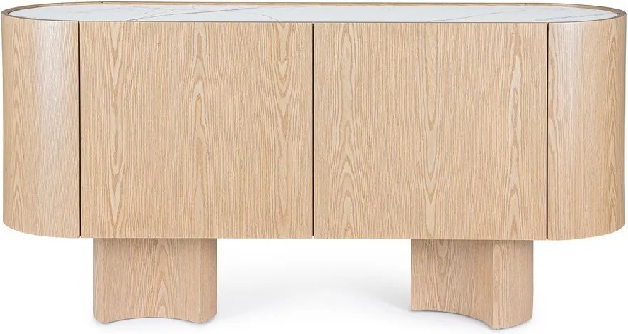Komoda v dekoru dubu ve světle přírodní barvě 160x80,5x45,5 cm Otilia – Bizzotto