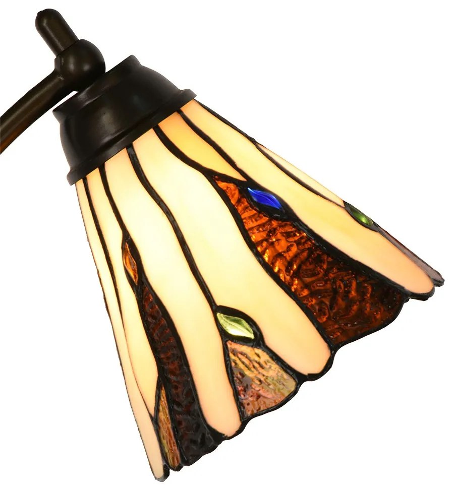 Béžovo-hnědá stolní lampa Tiffany Titto - Ø 27*51 cm E14/max 1*40W