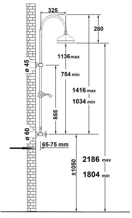 Mosazný sprchový set v bronzové barvě s termostatickou baterií s hlavovou sprchou a ruční sprchou 142 cm Antea – Sapho