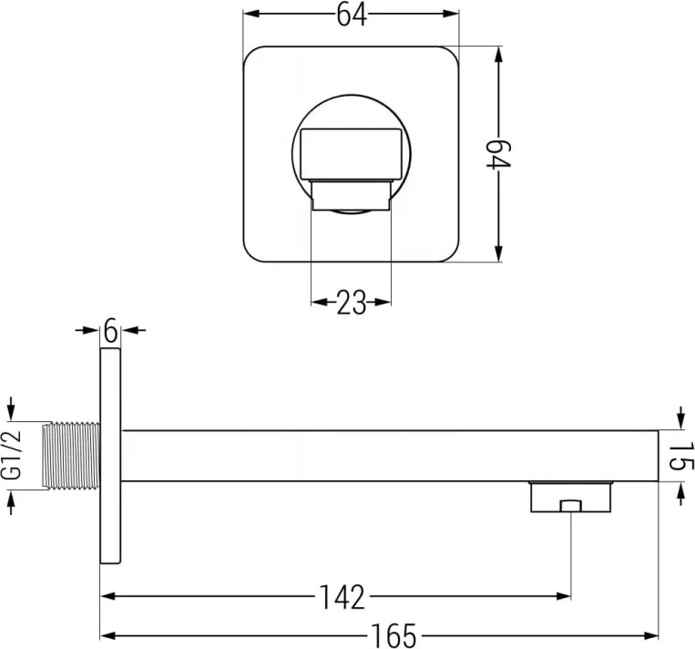 Mexen Cube DR02 podomítková vanovo-sprchová sada s dešťovou hlavicí 30 cm, černá - 77503DR0230-70