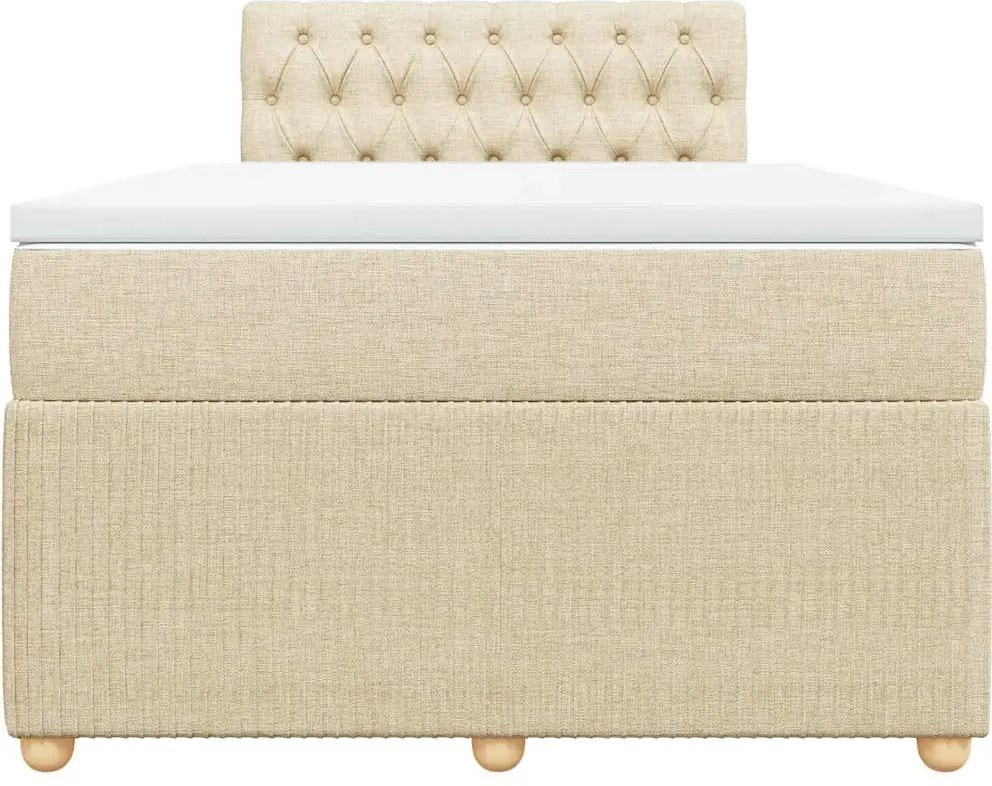 Box spring postel s matrací krémová 120x200 cm textil 3289735