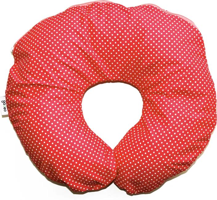 GADEO Cestovní polštářek LITTLE DOTS RED 32 x 32 cm Výplň: duté vlákno