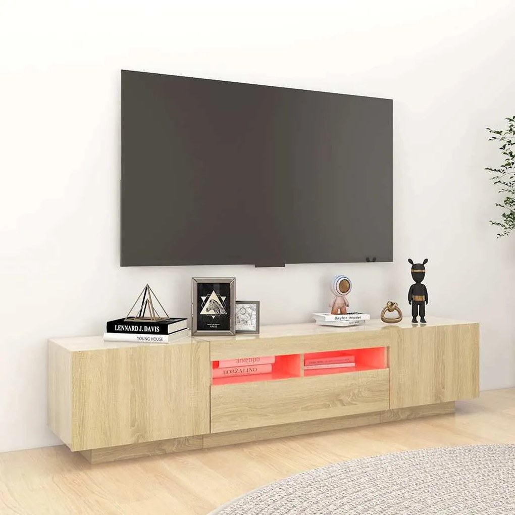 TV skříňka s LED osvětlením dub sonoma 180 x 35 x 40 cm 3081900