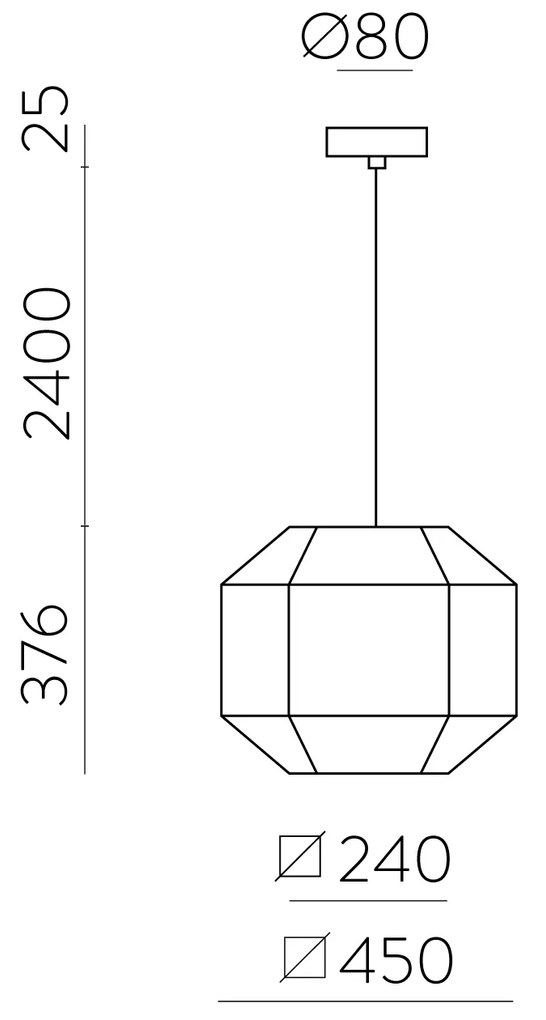 ACB Iluminacion Závěsné svítidlo BAUHAUS, ⌀ 45 cm, 1x E27 15W Barva: Bílá, Barva montury: Bílá