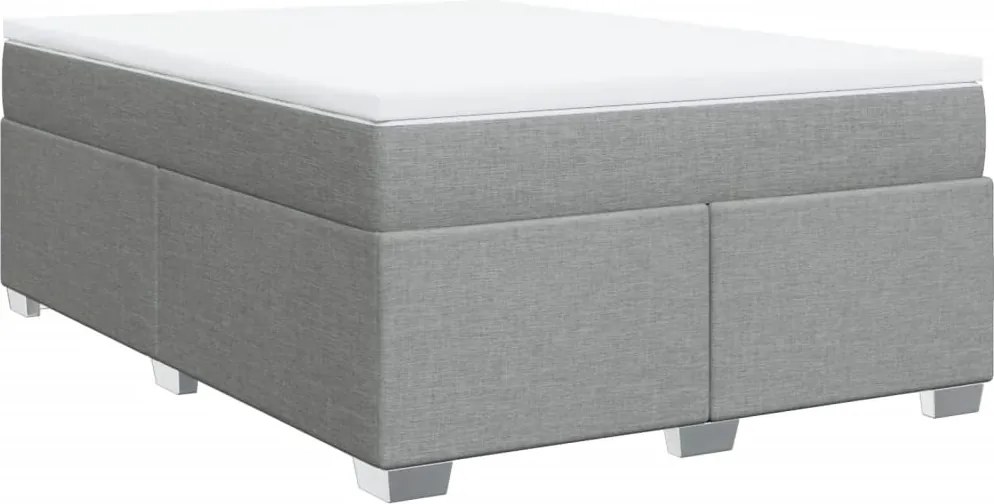 Box spring postel s matrací světle šedá 140 x 190 cm textil 3285130