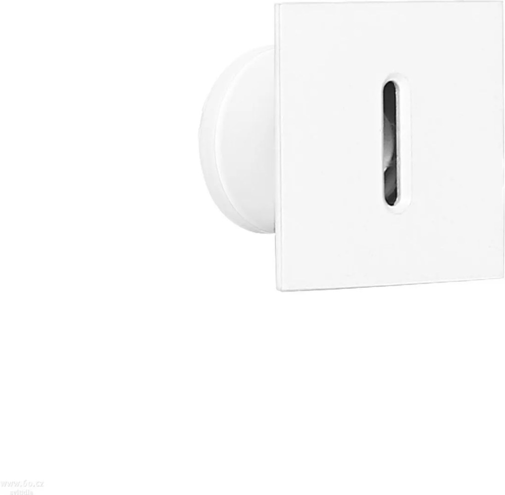 Linea Light 92413W05 Pet, hranaté zápustné svítidlo do stěny v bílé barvě, 1x1W LED, teple bílá barva světla, 4x4cm, IP44