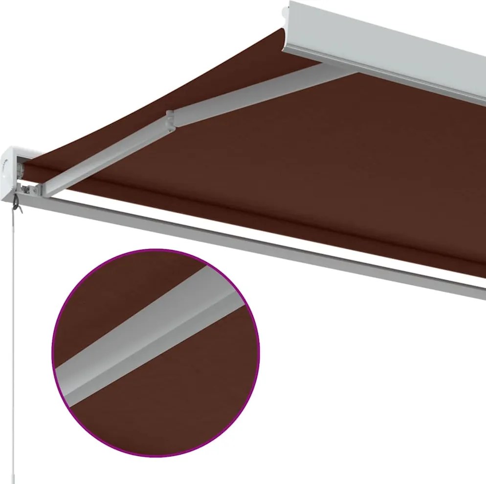 Ručně zatahovací markýza hnědá 350 x 250 cm 3215719