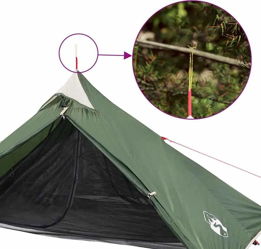 vidaXL Zavěšený stan tipi pro 1 osobu nepromokavý [94383] Barva: Zelená