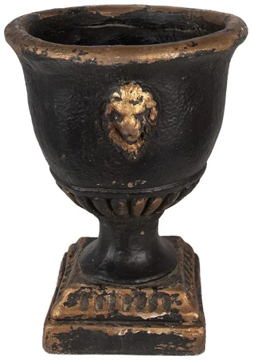 Černý obal na květináč se zlatým odřením Bart-jan – 33x42 cm