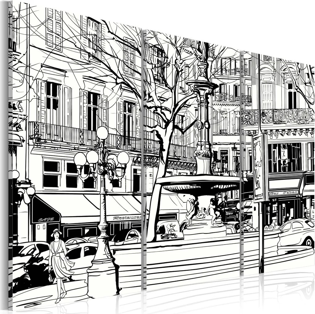 Obraz - Sketch pařížského náměstí - 60x40