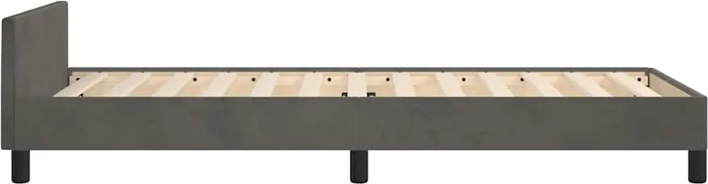 Rám postele bez matrace tmavě šedý 90 x 200 cm samet 3125673