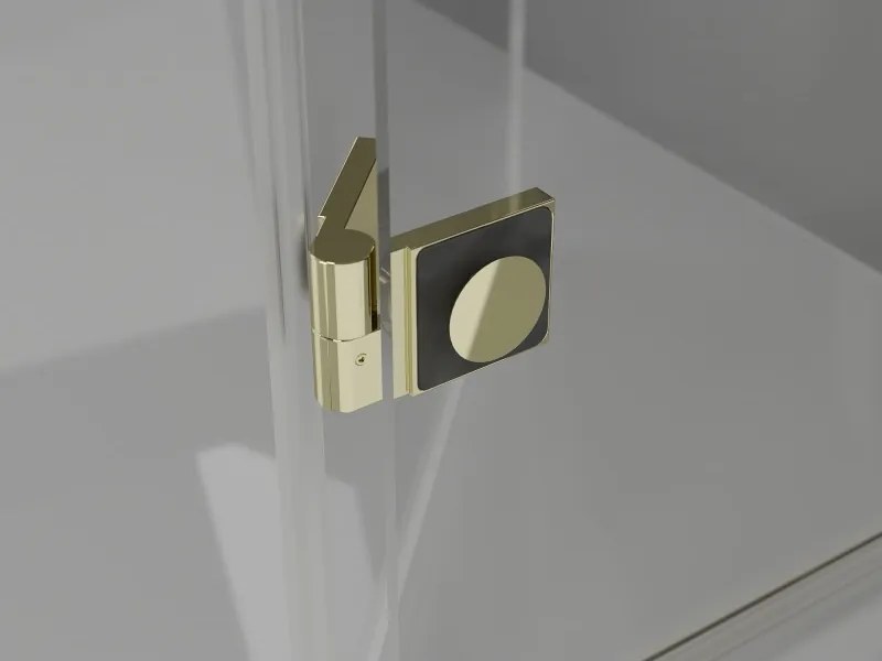 Mexen Lunar sprchové dveře otočné pravé 135 cm, transparentní, zlaté - 834-135-000-50-00-P