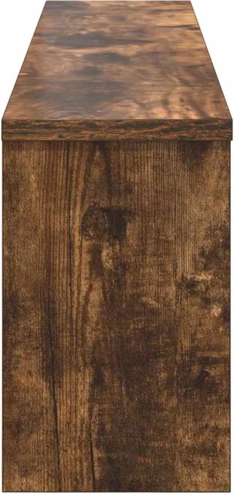 věšák, nástěnný, 5 poliček, háčky, kompozitní dřevo, 26x100x16 cm, kouřový dub, Dekorino TK20260022