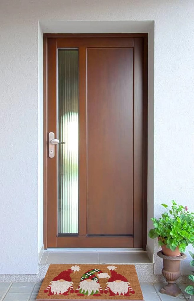 Hanse Home, Rohožka 3 vánoční trpaslíci 105674 - na ven i na doma, 45x75, červená, chodba / předsíň