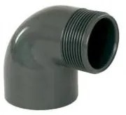 Vagnerpool PVC koleno - úhel 90° - 50mm s vnějším závitem 1 a 1/2" (6/4")